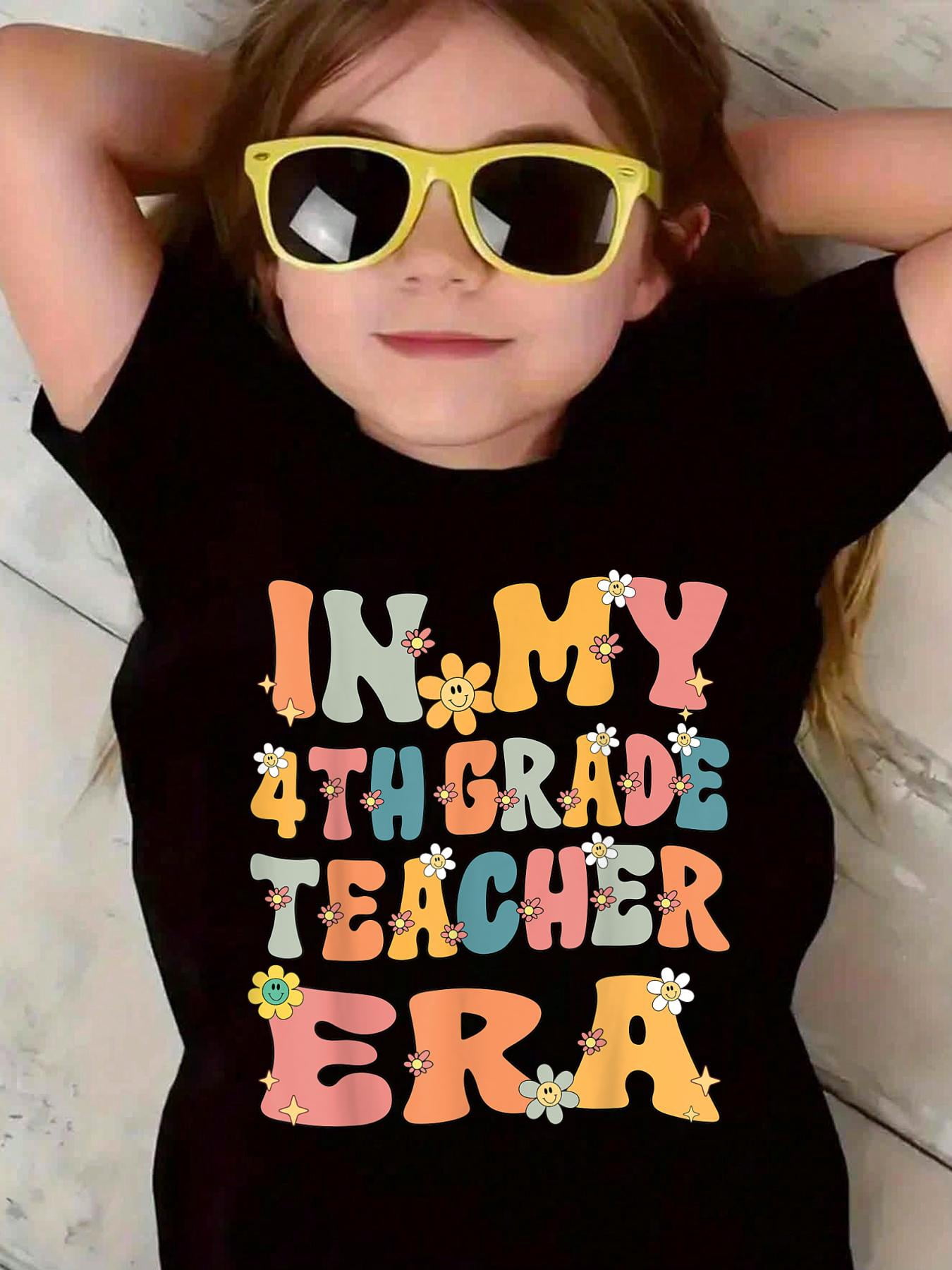 100% Cotton In My 4th Grade Teacher Era Retro Groovy 4th Grade Teacher ...