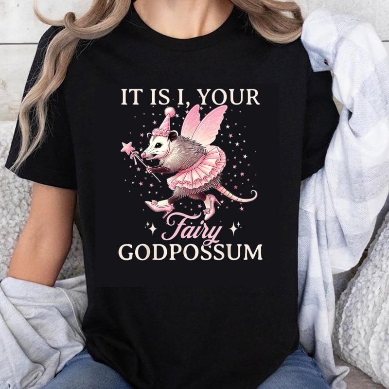 100% Cotton It Is I Your Fairy Godpossum Opossum With Wings And Wand ...