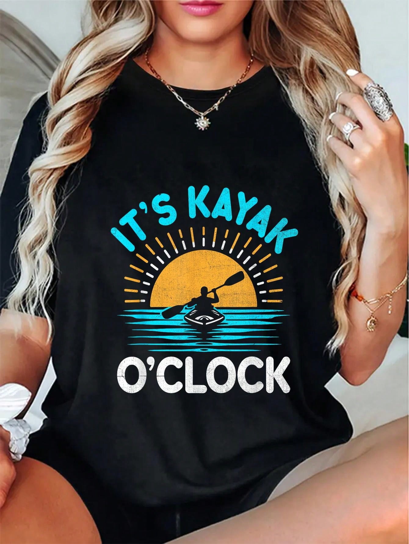 100% Cotton It's Kayak O'Clock Kayaking Kayaks Kayaker Paddle Paddling ...