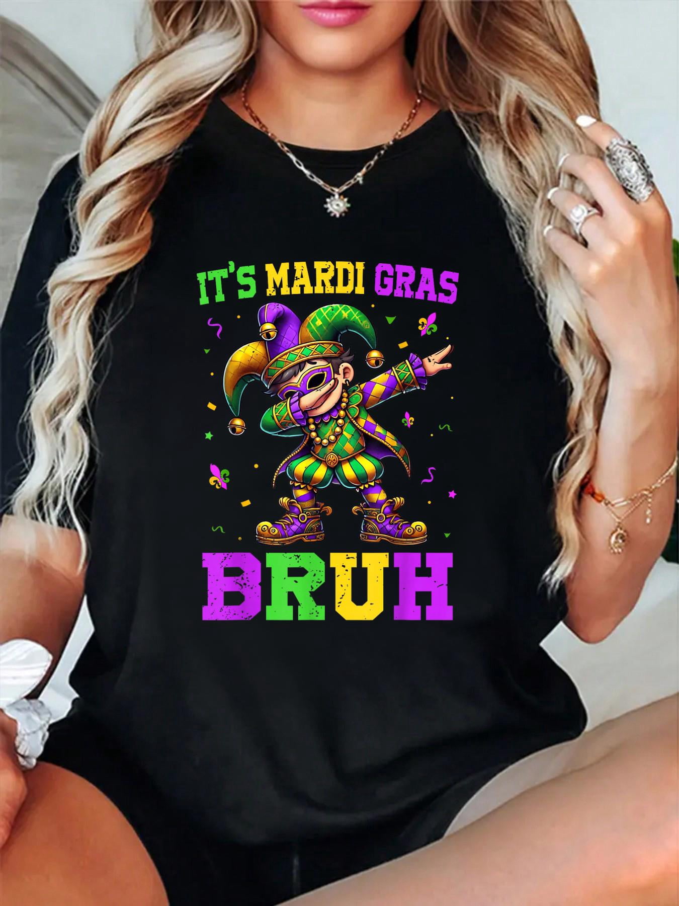 100% Cotton It's Mardi Gras Bruh Dabbing Boy Kids New Orleans Trip Men ...