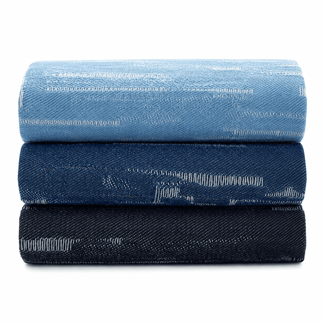 100% Cotton Jacquard Denim Fabric by The Yard, Heavyweight Washed Bark ...