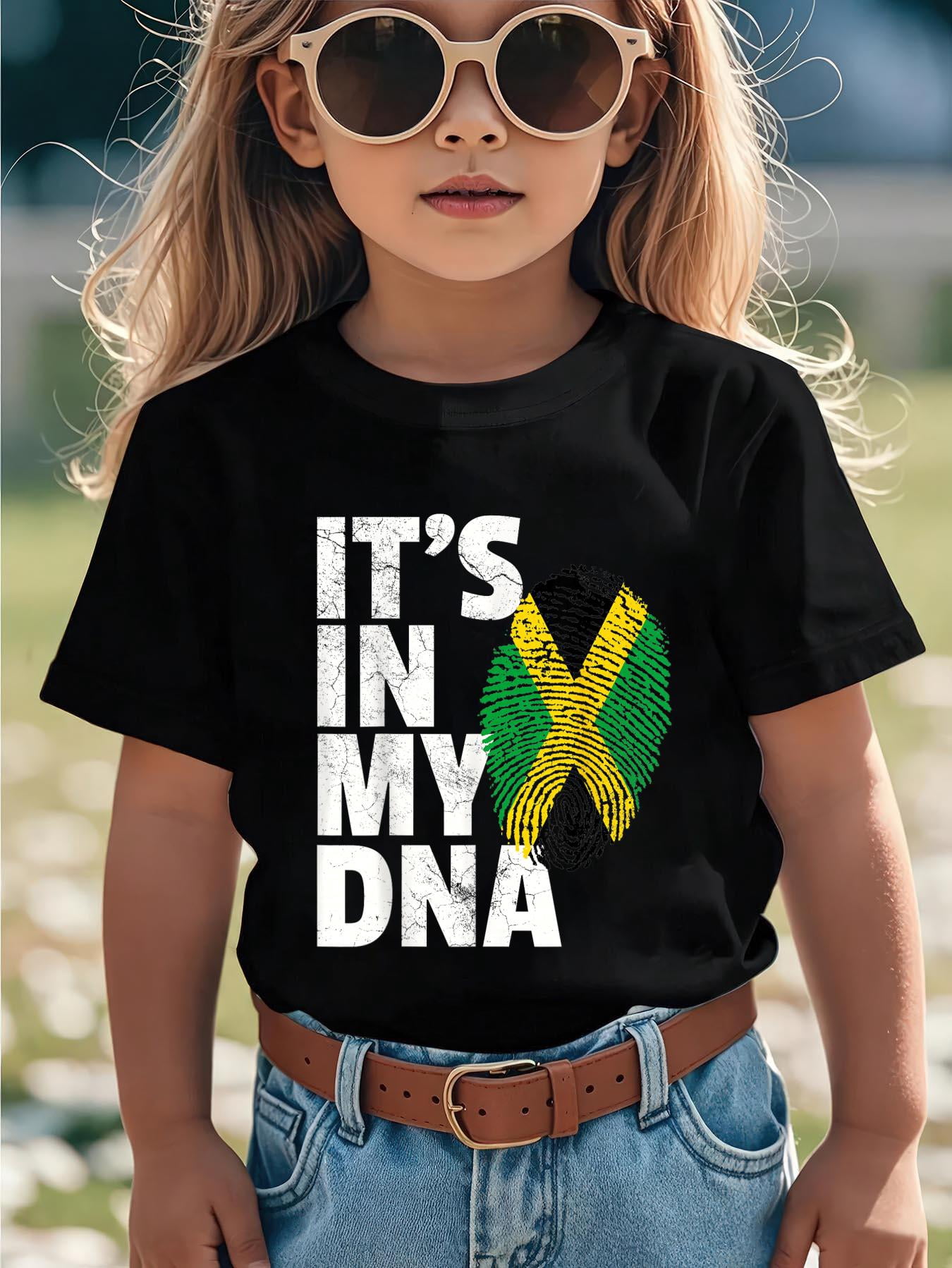 100% Cotton Jamaica Flag T Shirt Jamaican Pride DNA Kids T-Shirt ...