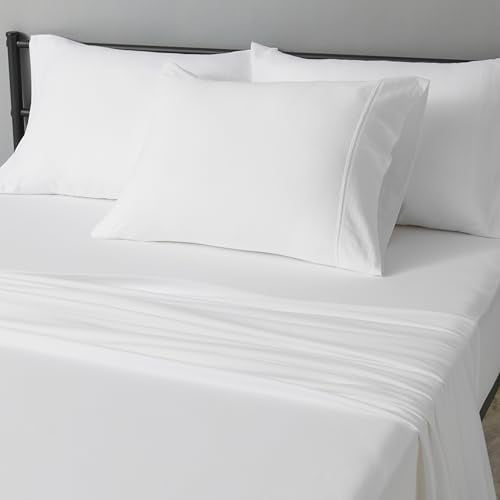 100% Cotton Jersey Bed Sheet Set, Twin, White, Solid - Walmart.com
