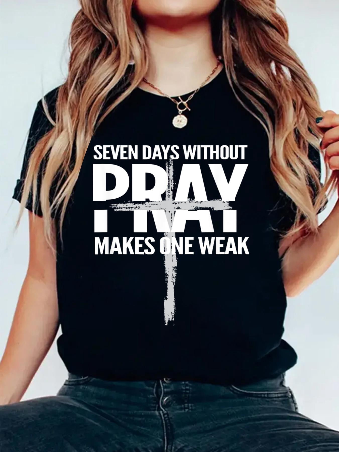 100% Cotton Jesus Freak Funny Christian Prayer Cross T-Shirt Women's ...