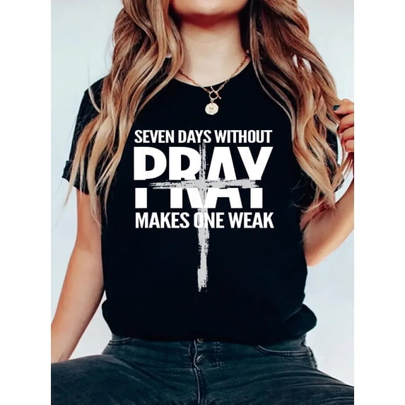 100% Cotton Jesus Freak Funny Christian Prayer Cross T-Shirt Women's ...