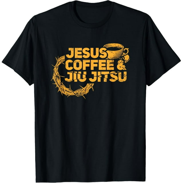 100% Cotton Jesus Jiu Jitsu & Coffee for Christian Martial Arts Fan T ...