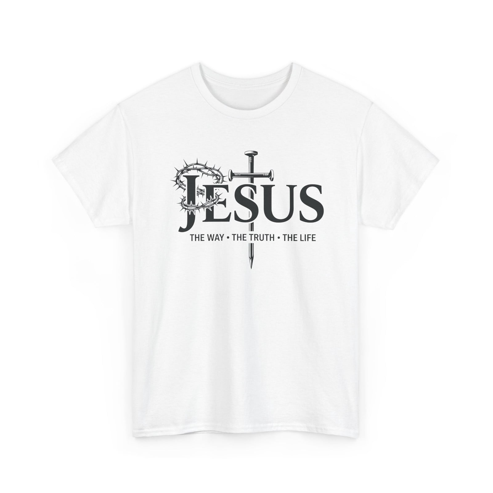 100% Cotton Jesus The Way The Truth The Life Shirt Christian Cross ...