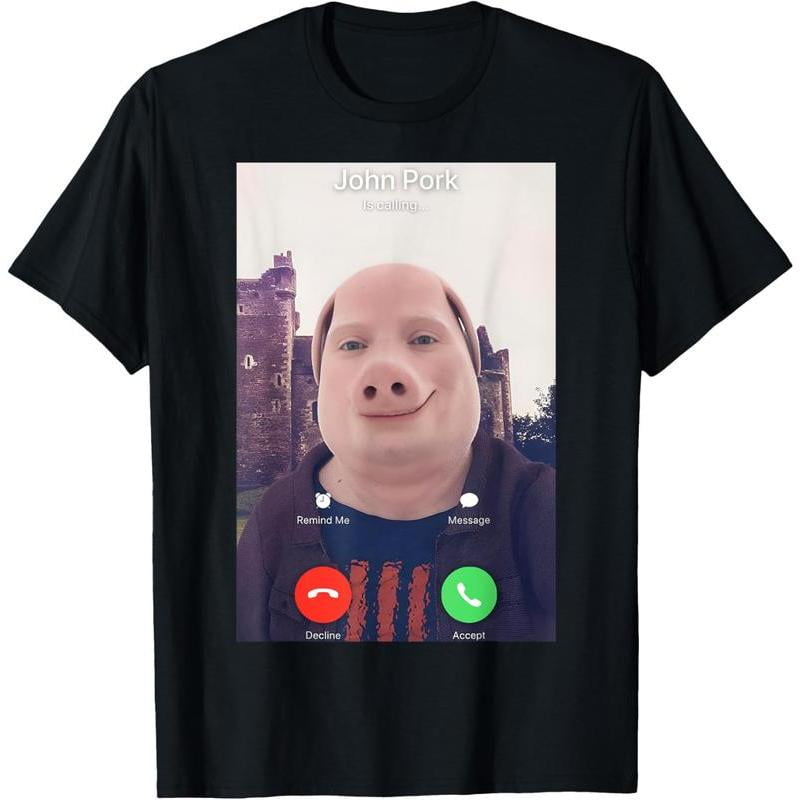 100% Cotton John Pork Is Calling T-Shirt - Walmart.com