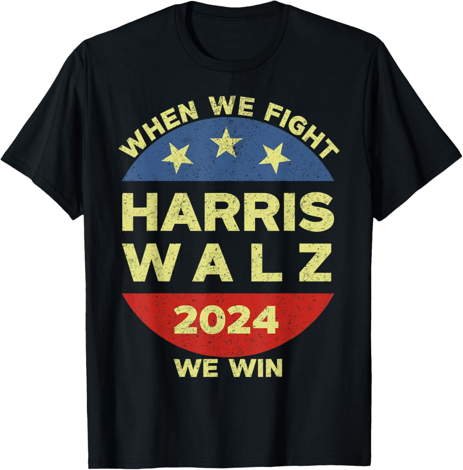 100% Cotton Kamala Harris Tim Walz 2024 When We Fight We Win T-Shirt ...
