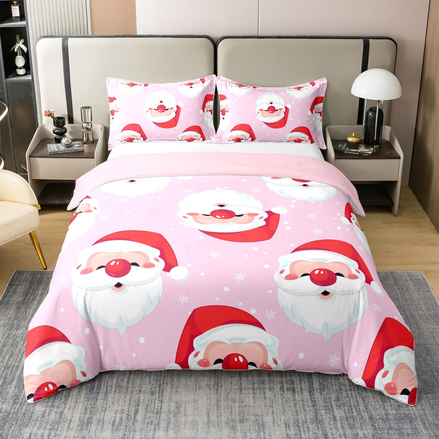 100% Cotton Kawaii Santa Claus Twin Bedding Set for Kids Boys Girls ...