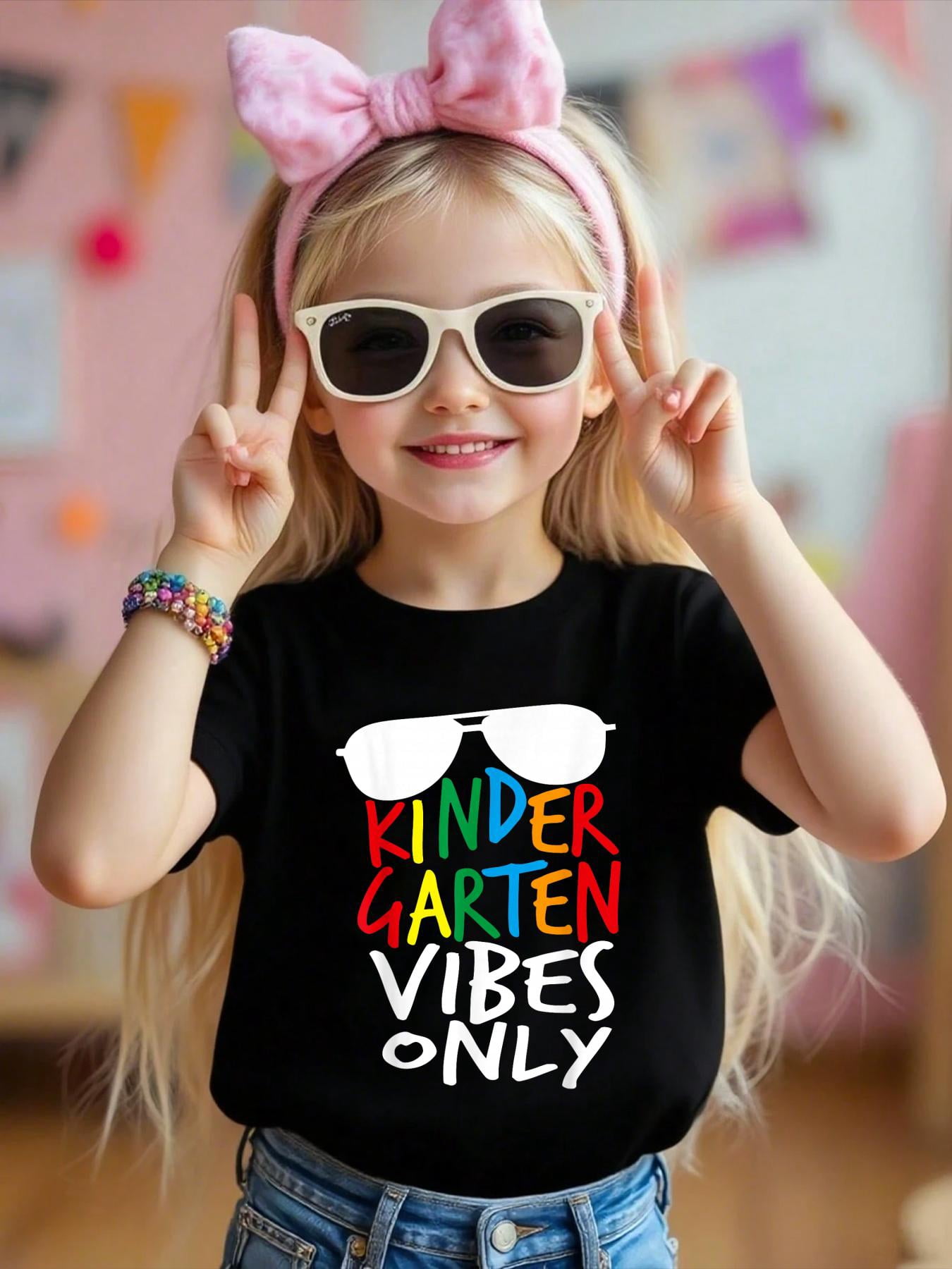 100% Cotton Kindergarten Vibes Only Back to School Cool Kids Teacher T ...