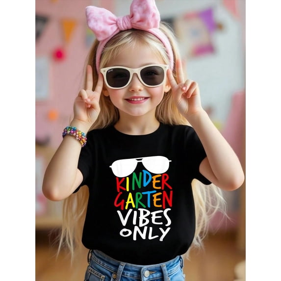 100% Cotton Kindergarten Vibes Only Back to School Cool Kids Teacher T ...