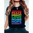 100% Cotton Kindness Peace Equality Love Inclusion Hope Diversity Pride ...