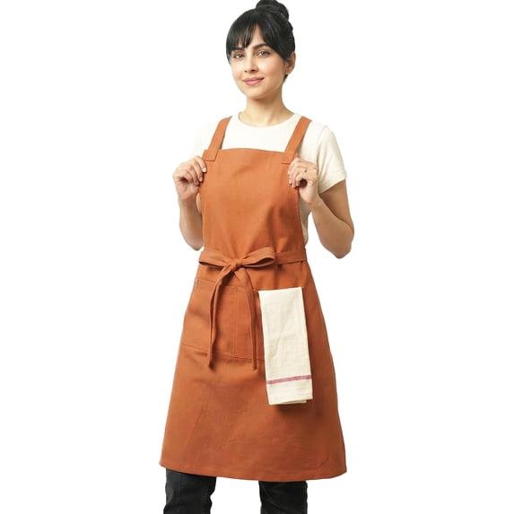 100% Cotton Kitchen Apron with 2 Pockets - Adjustable Chef Apron for ...