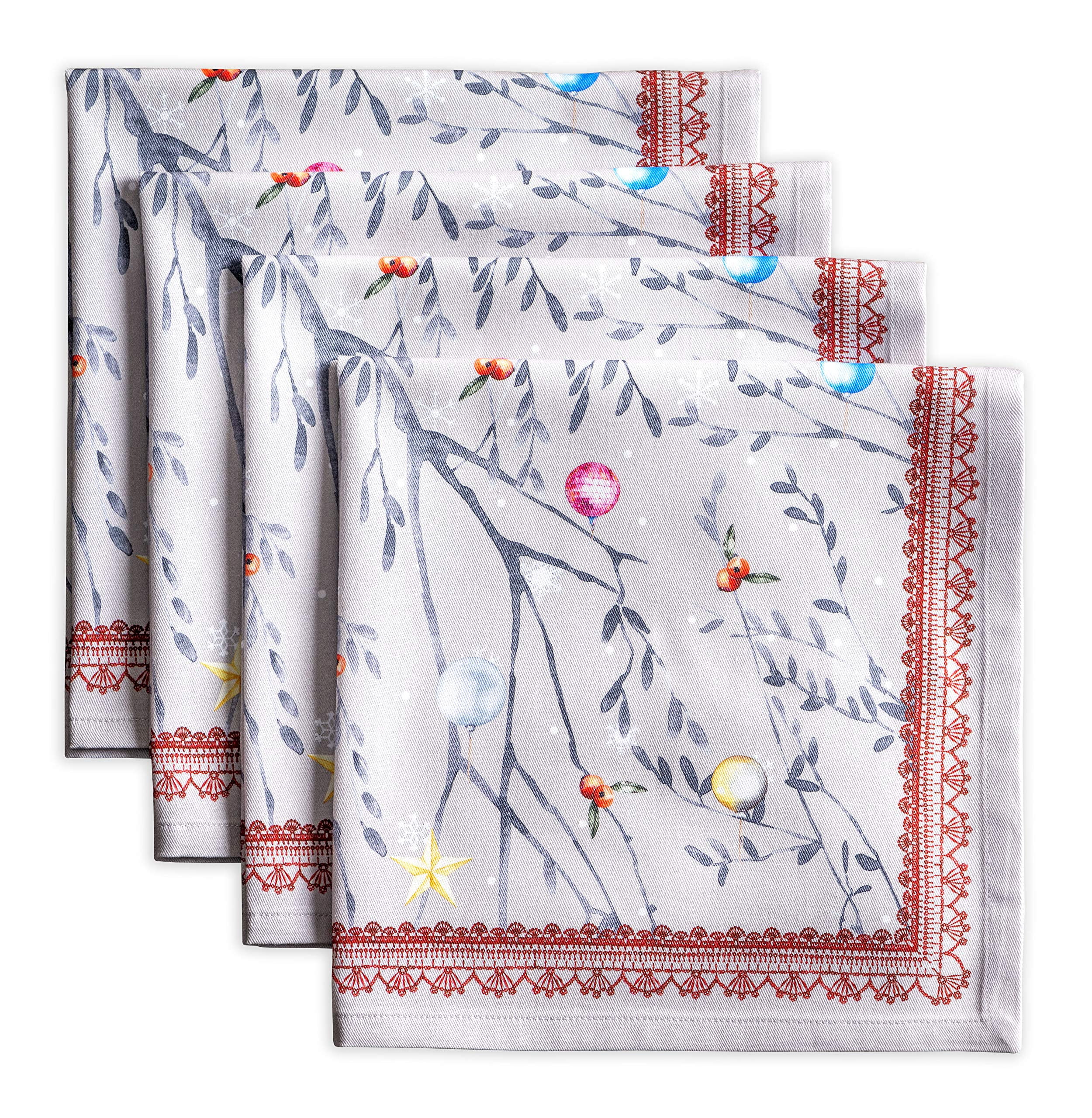 100% Cotton Kitchen Cloth Napkins Fairy Christmas Maison d' Hermine ...