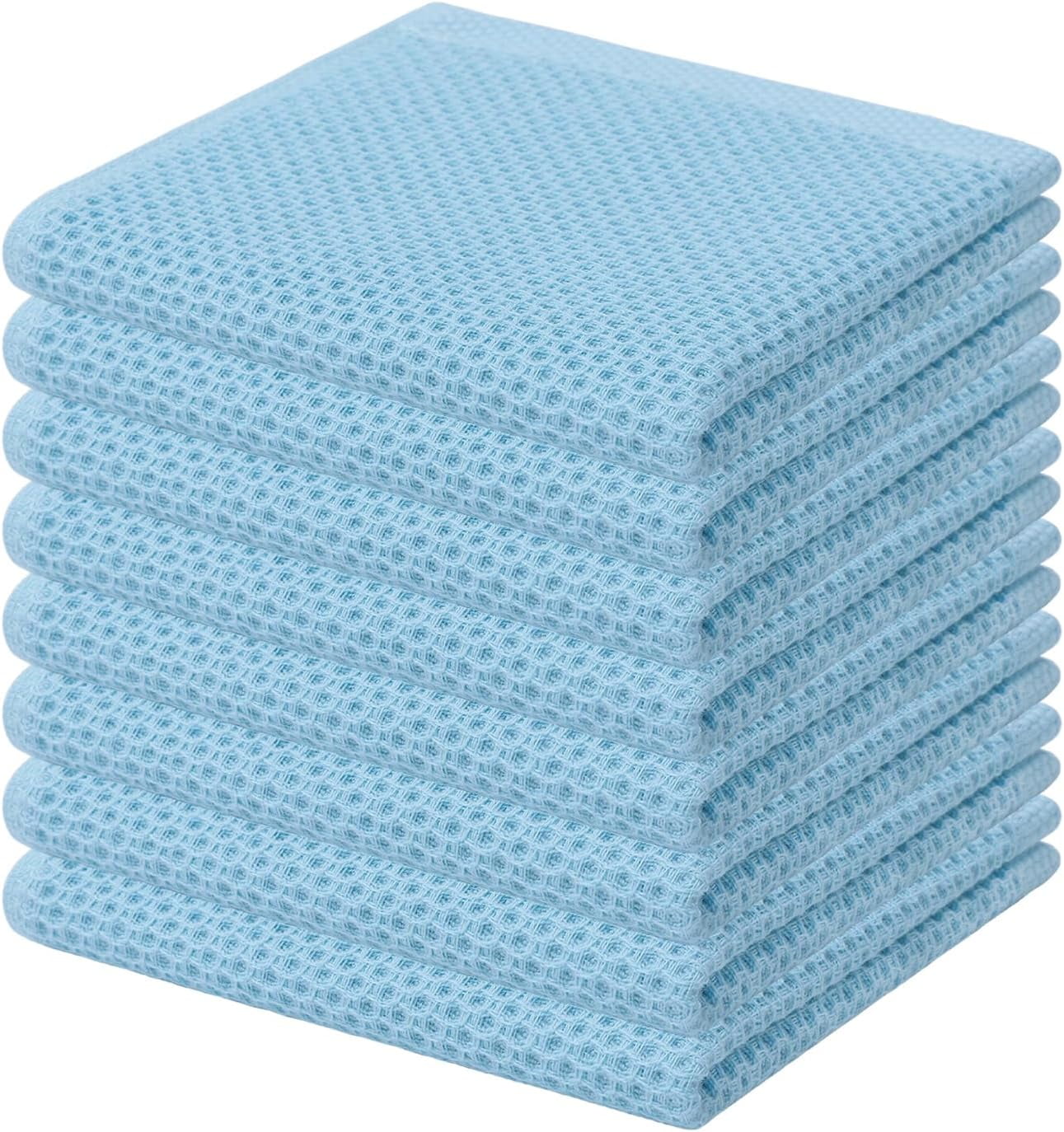 100% Cotton Kitchen Dish Cloths (12 X 12 Inches, Sky Blue),8 Pack ...