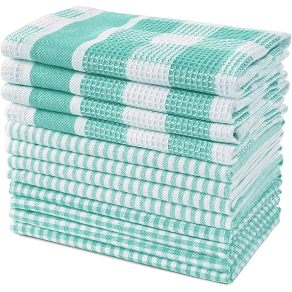 100% Cotton Kitchen Dish Cloths, Ultra Soft Absorbent Quick Drying Dish ...