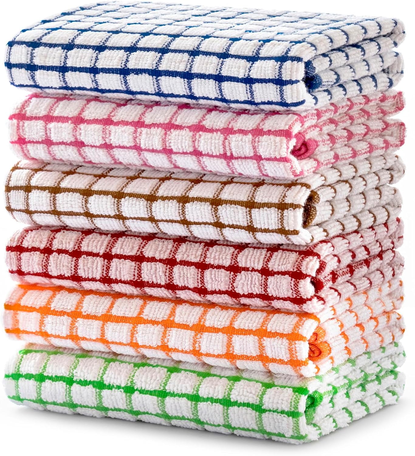 100% Cotton Kitchen Dish Towels, 16 Inch x 25 Inch Absorbent Dish ...