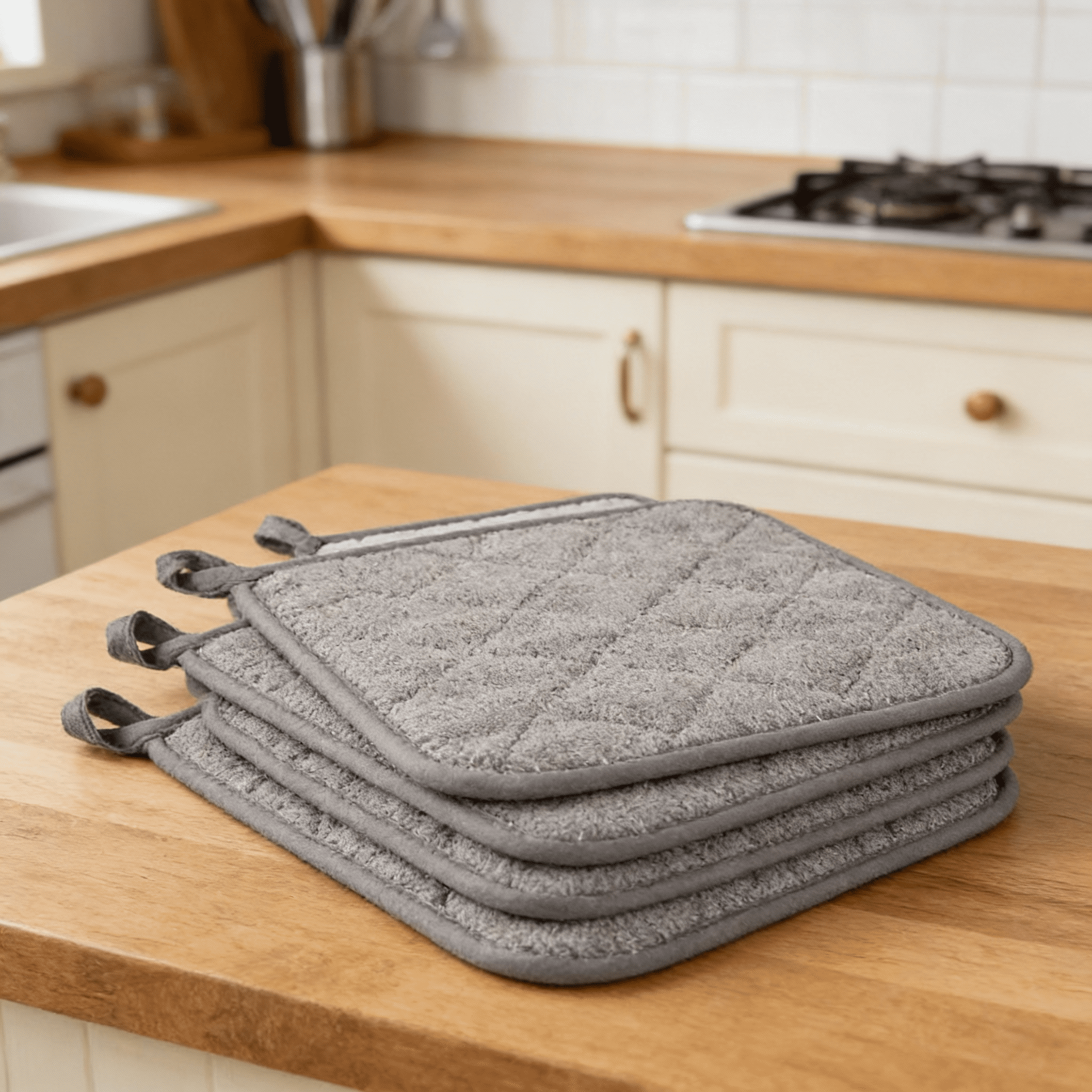 100% Cotton Kitchen Everyday Basic Terry Pot Holder Heat Resistant ...