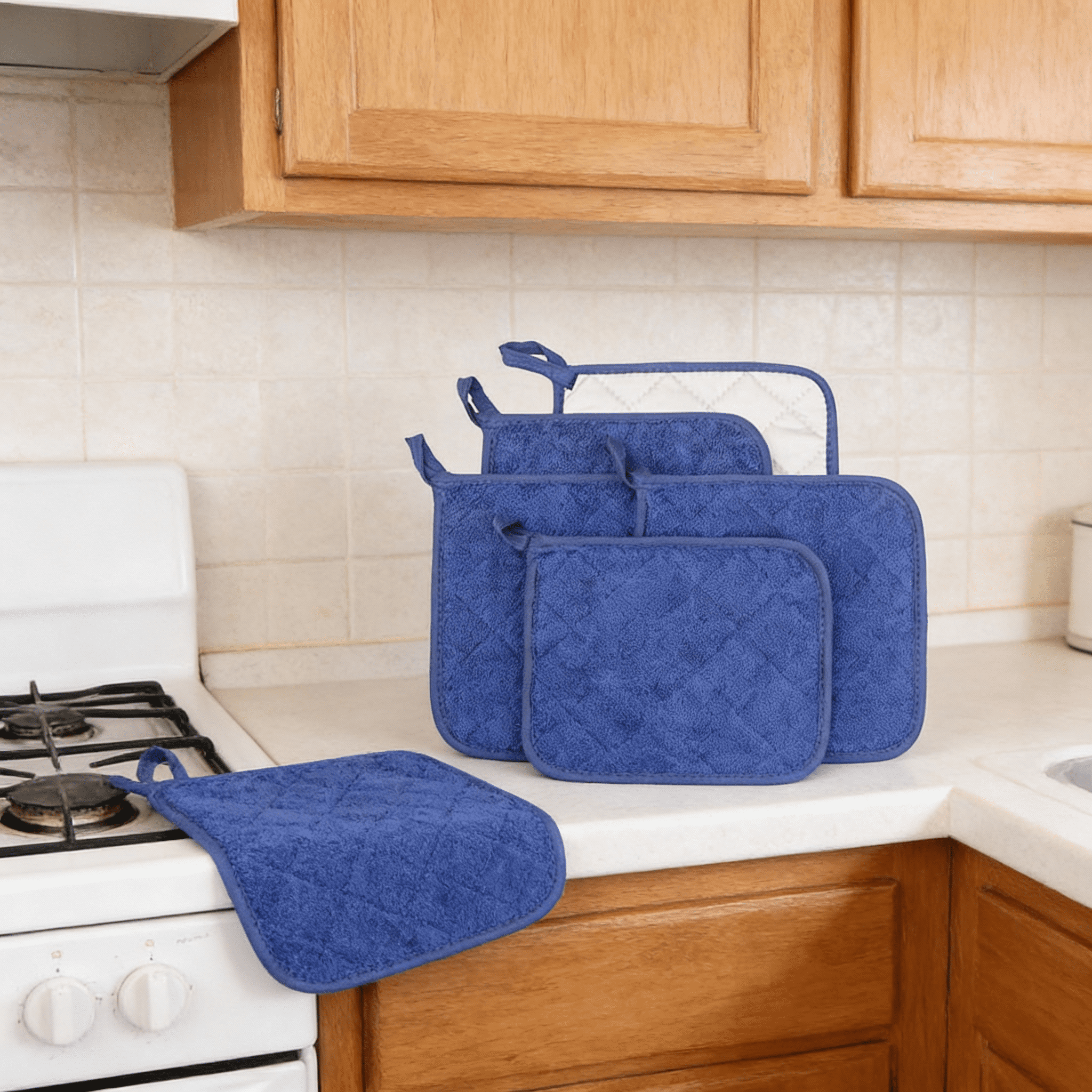 100% Cotton Kitchen Everyday Basic Terry Pot Holder Heat Resistant ...