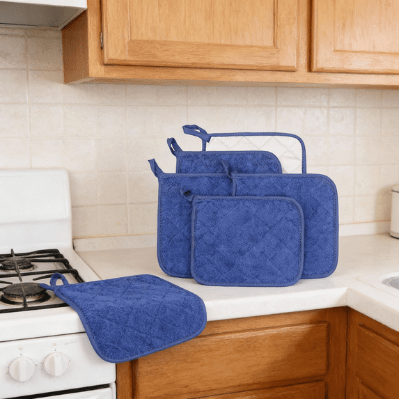 100% Cotton Kitchen Everyday Basic Terry Pot Holder Heat Resistant ...