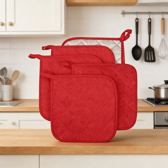 100% Cotton Kitchen Everyday Basic Terry Pot Holder Heat Resistant ...