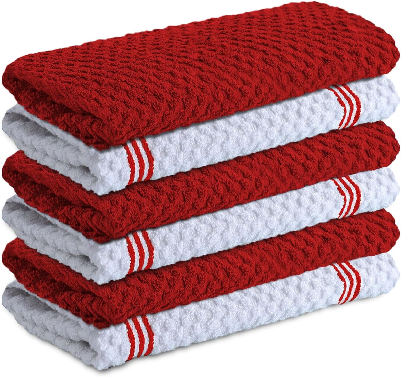 100% Cotton Kitchen Towels - 15x25 Inch Ultra Soft, Super Absorbent ...