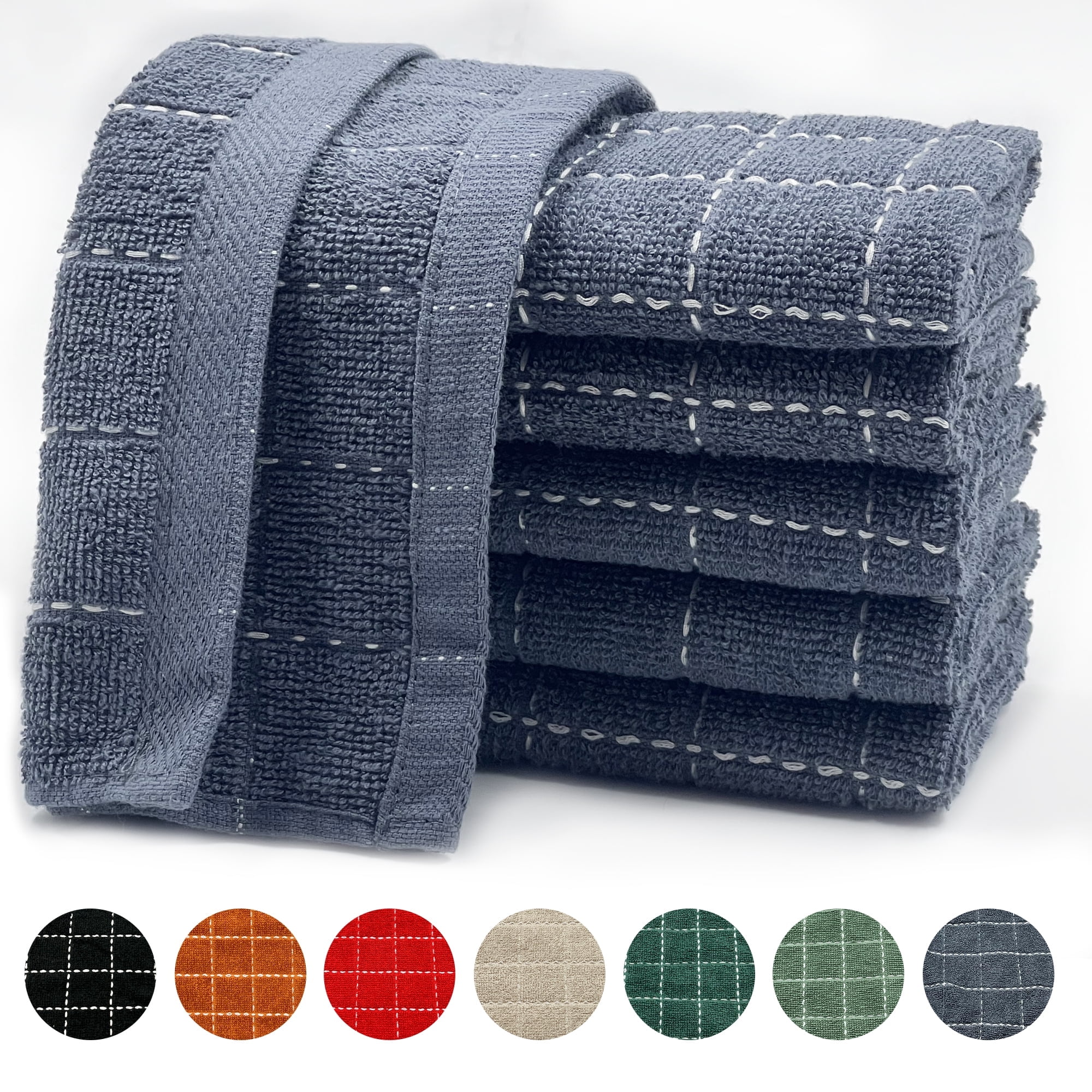 Homieway 100% Cotton Kitchen Dish Cloths, Super Soft and Absorbent Dish ...