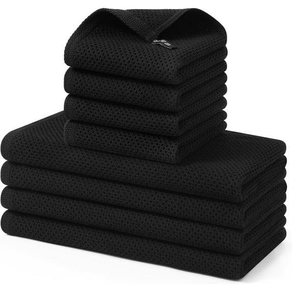 100% Cotton Kitchen Towels and Dishcloths Set, 8 Pack-13" x 28" and 12 ...