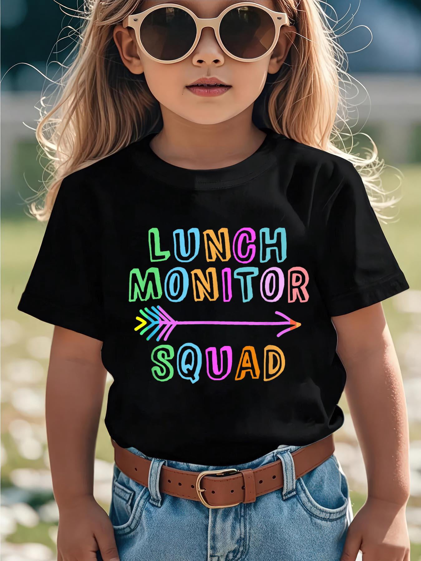 100% Cotton LUNCH MONITOR SQUAD Kids Teacher Lunchtime Lady Team Recess ...