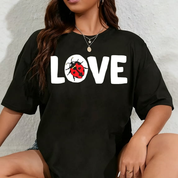 100% Cotton Ladybug Love Insect Bugs Cute Ladybug T-Shirt - Walmart.com
