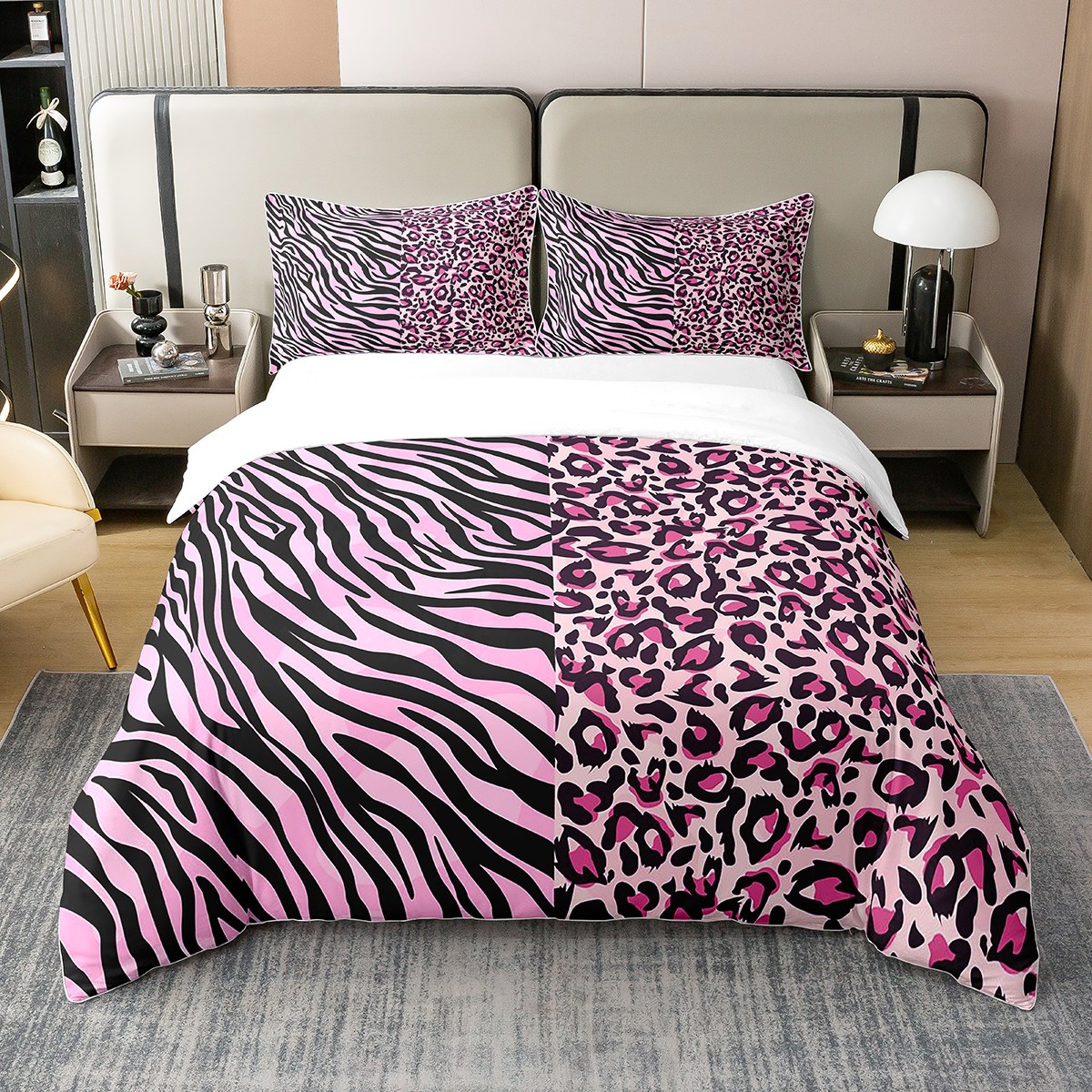 100% Cotton Leopard Bedding Set,Cheetah Pattern Comforter Cover Queen ...