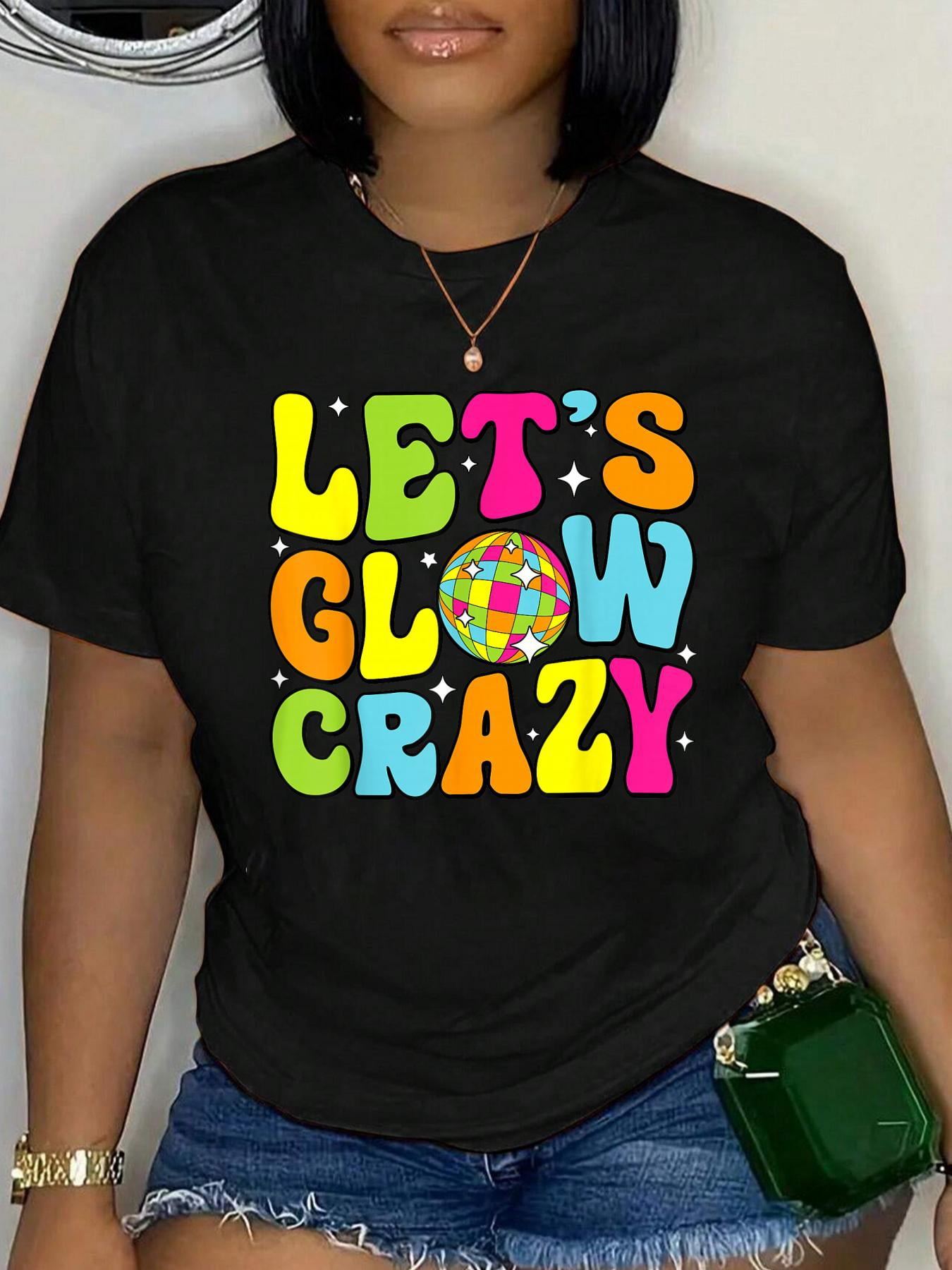 100% Cotton Let's Crazy Retro Birthday Party Glowing 80s 90s Group Team ...
