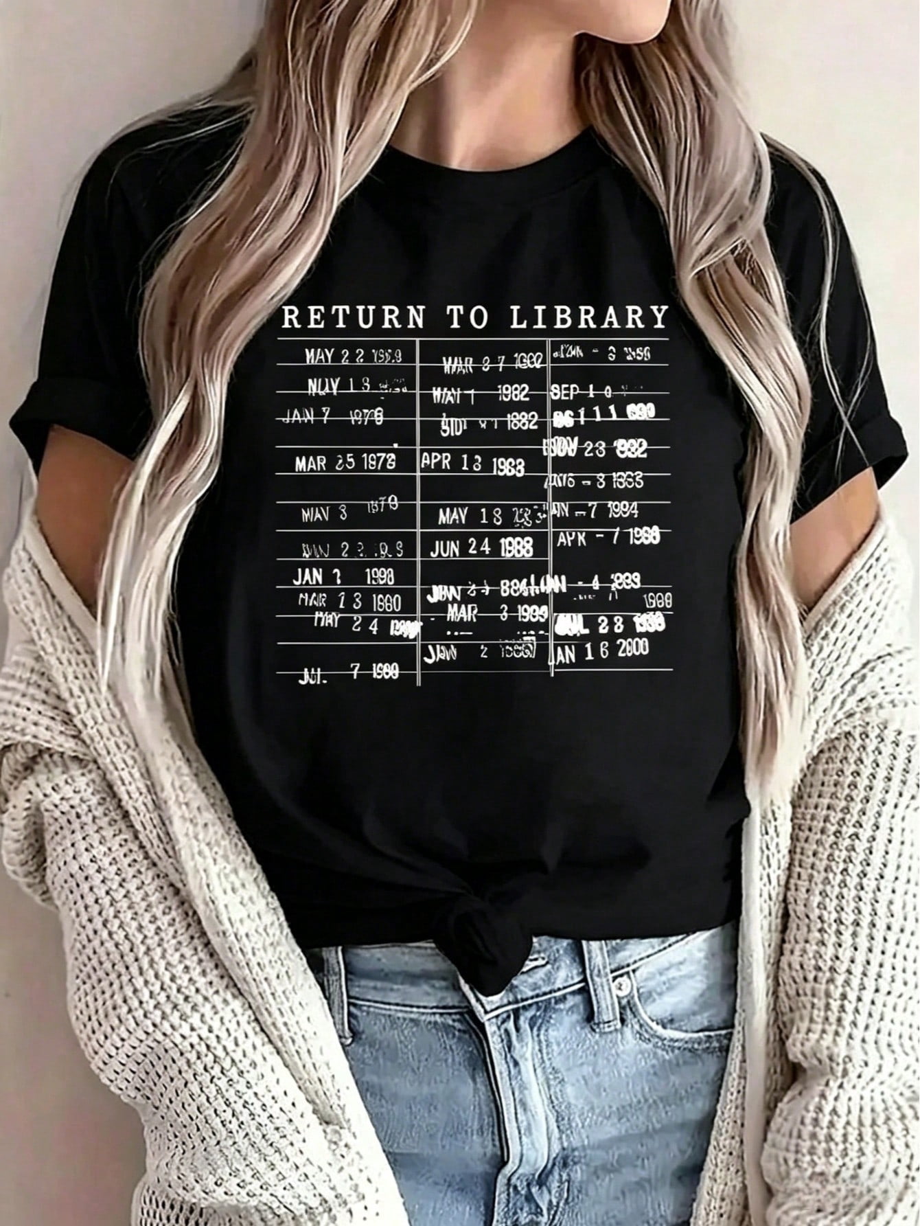 100% Cotton Library Card Due Date Stamp Book Lover Reading Vintage Read ...