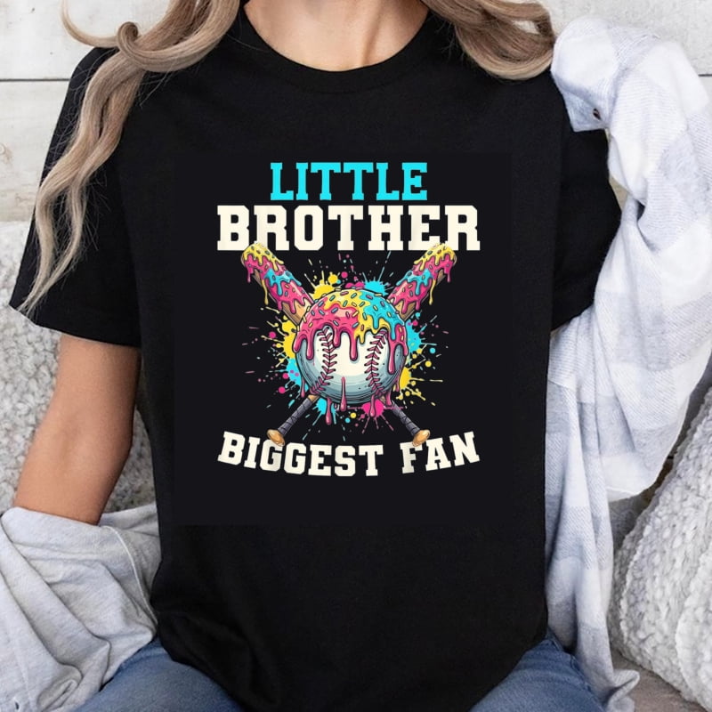 100% Cotton Little Brother Biggest Fan Baseball Art - Walmart.com