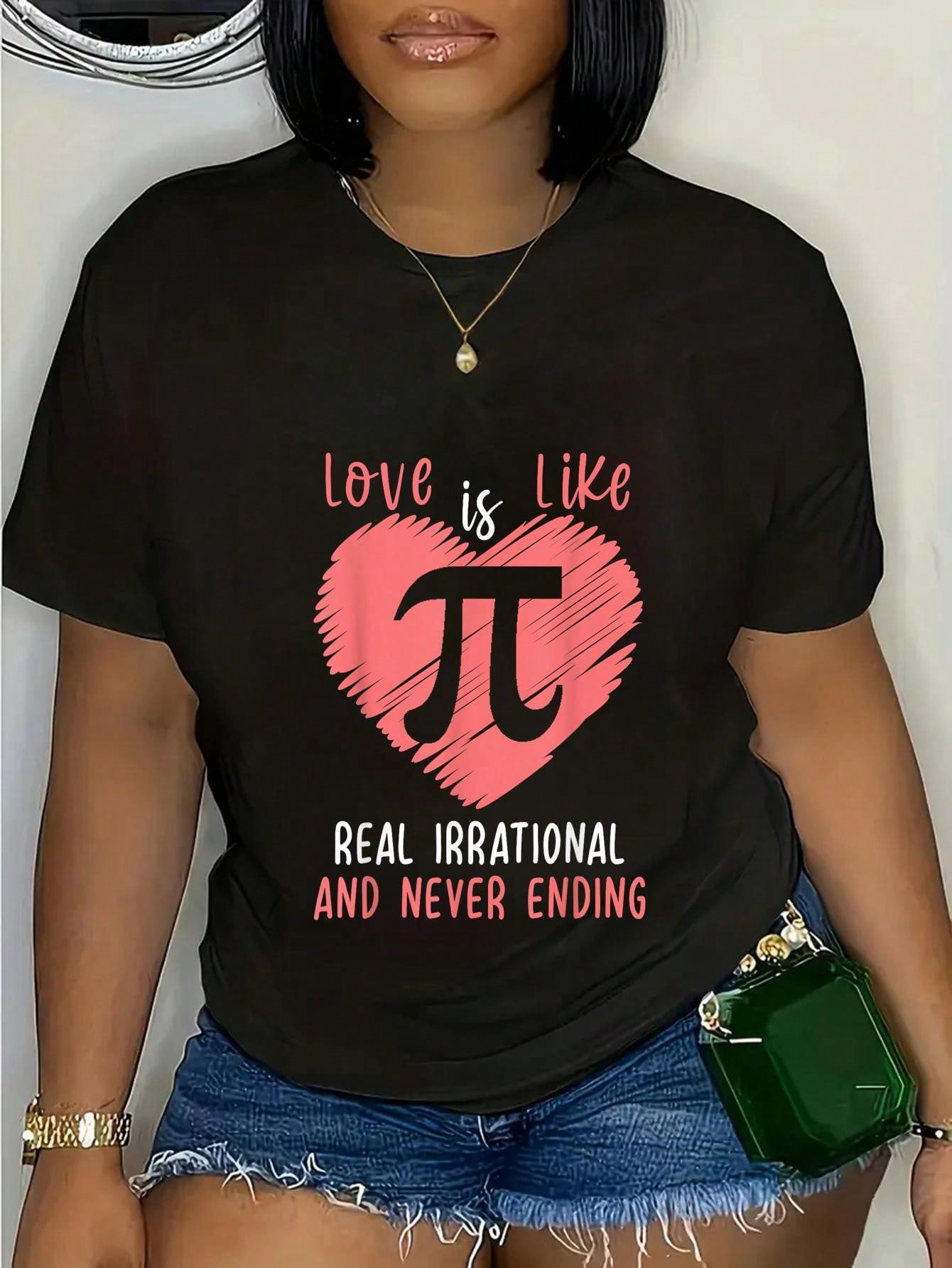 100% Cotton Love Is Like Pi Valentines Math Teacher Pi Day T-Shirt ...