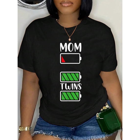 100% Cotton Low Battery Mom Twins Mom Twin Mama Of Twins Mom Twin Mama ...