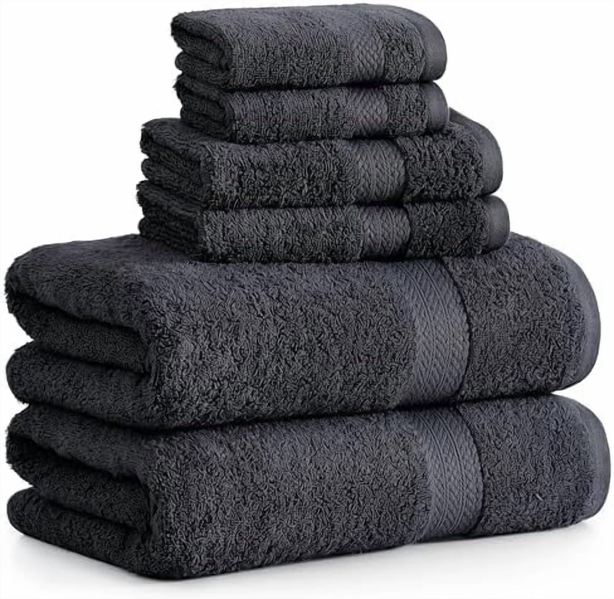 100% Cotton Luxury Bath Towel Set - 6 Pieces - Ring Spun, Super Soft ...