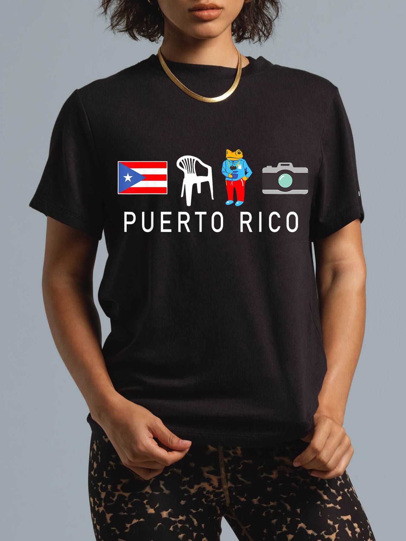 100% Cotton Más Fotos Puerto Rico Frog Concho For Men Women T-Shirt ...