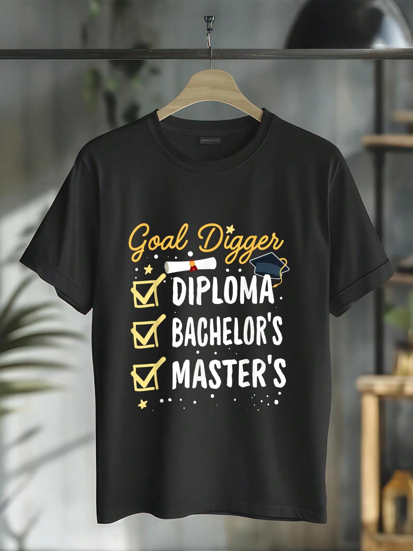 100% Cotton Masters Graduation Goal Digger Mastered It Class Of T-Shirt ...