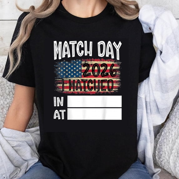 100% Cotton Match Day 2026 Matched In At Usa Flag Design For Medical ...