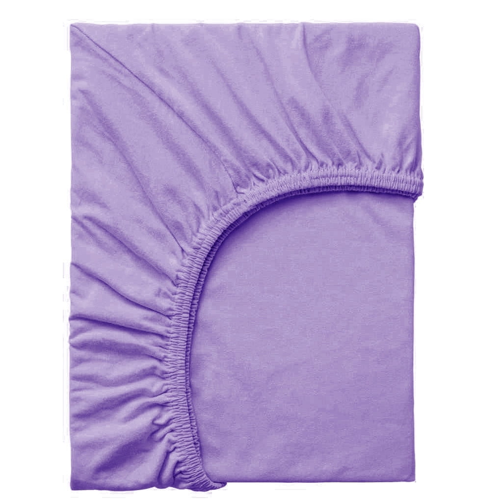 100% Cotton Mattress Cover Lilac Ultra Soft Cotton Stretch Fitted Sheet ...