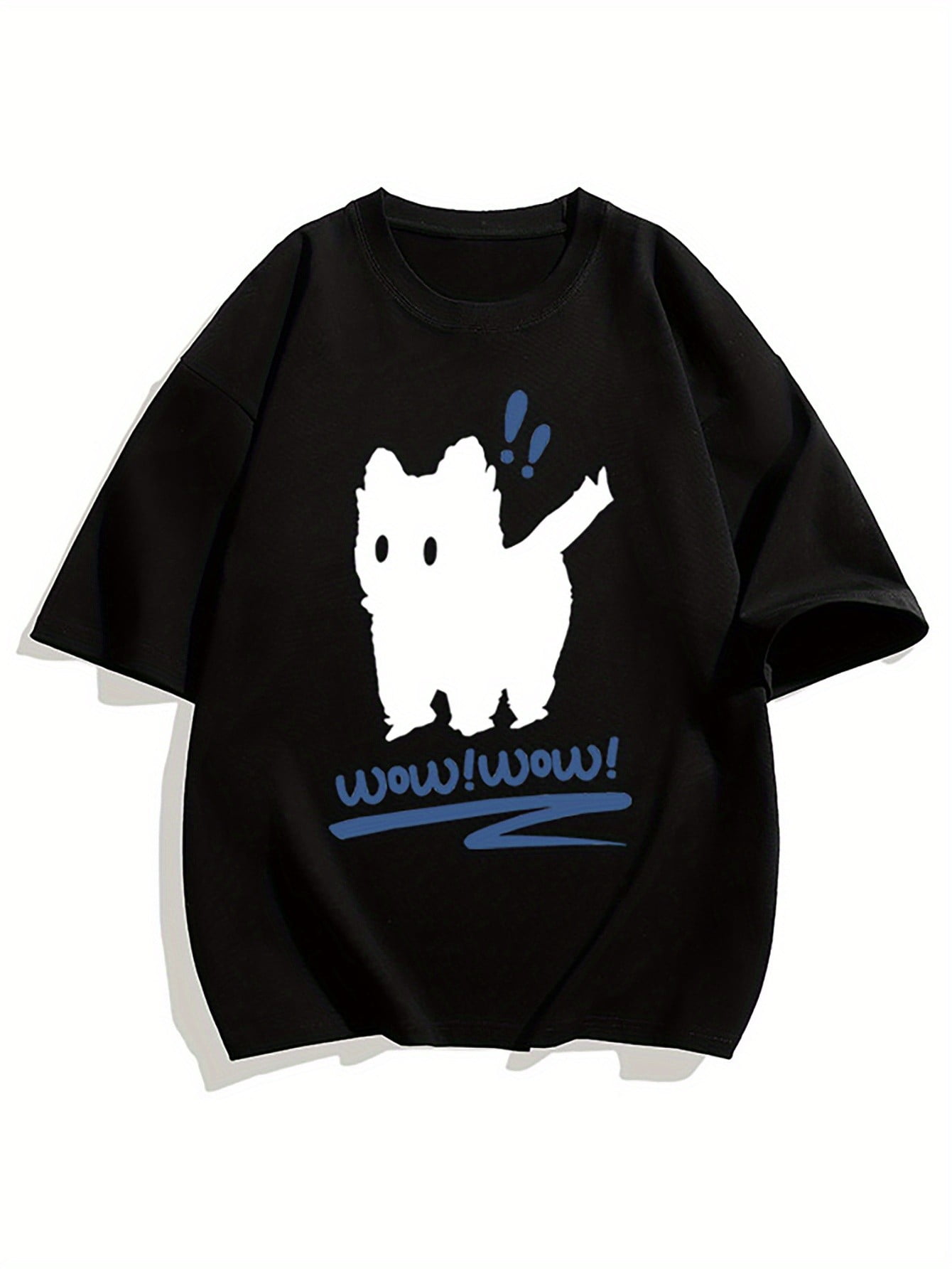 100% Cotton Men's Short Sleeve Crew Neck Graphic Print Cat T-Shirt for ...