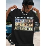100% Cotton Men's Vintage '6 People I Trust' Graphic T-Shirt | Loose ...
