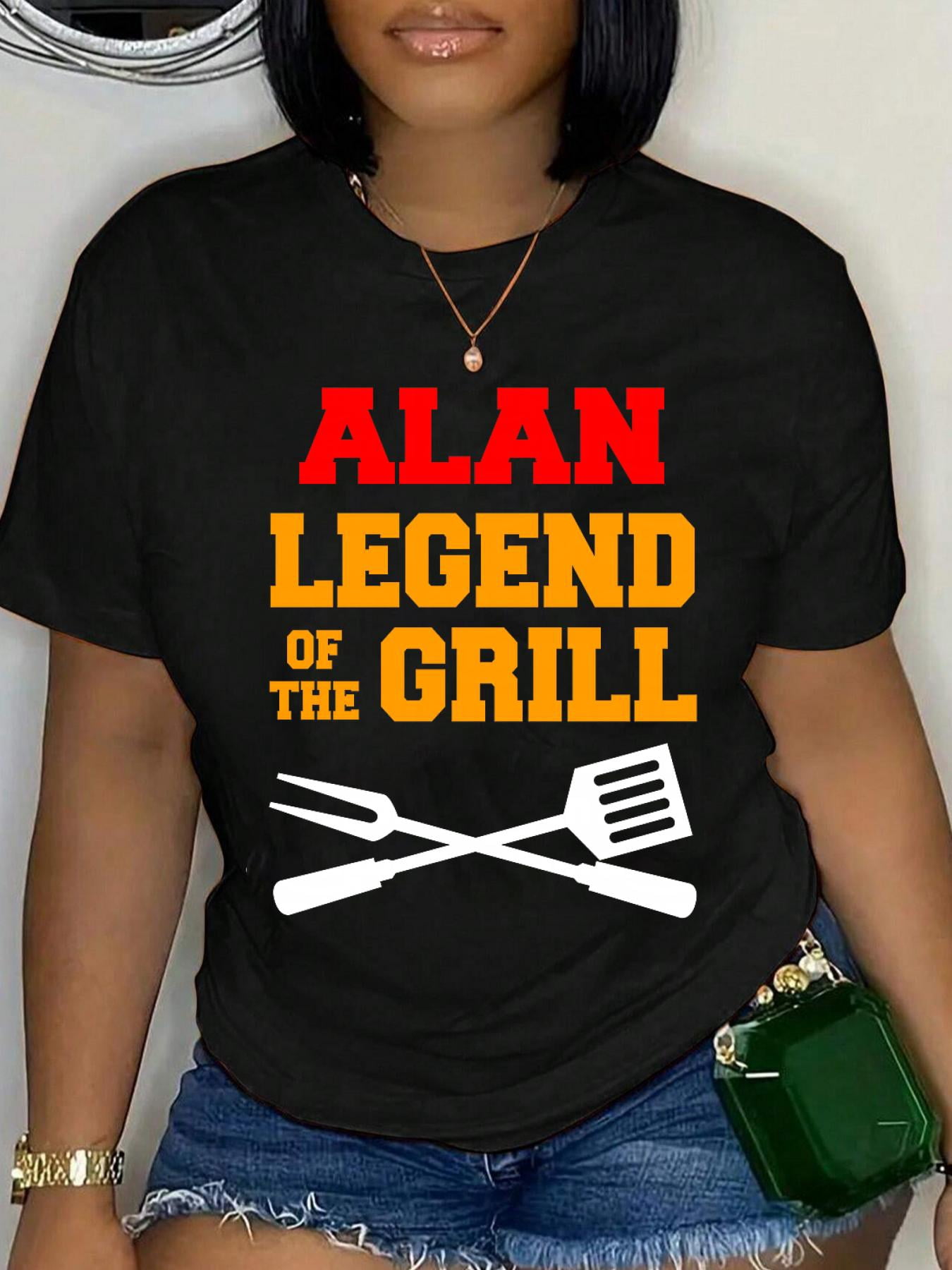 100% Cotton Mens Alan Name The Legend Of The Grill Funny Grilling ...