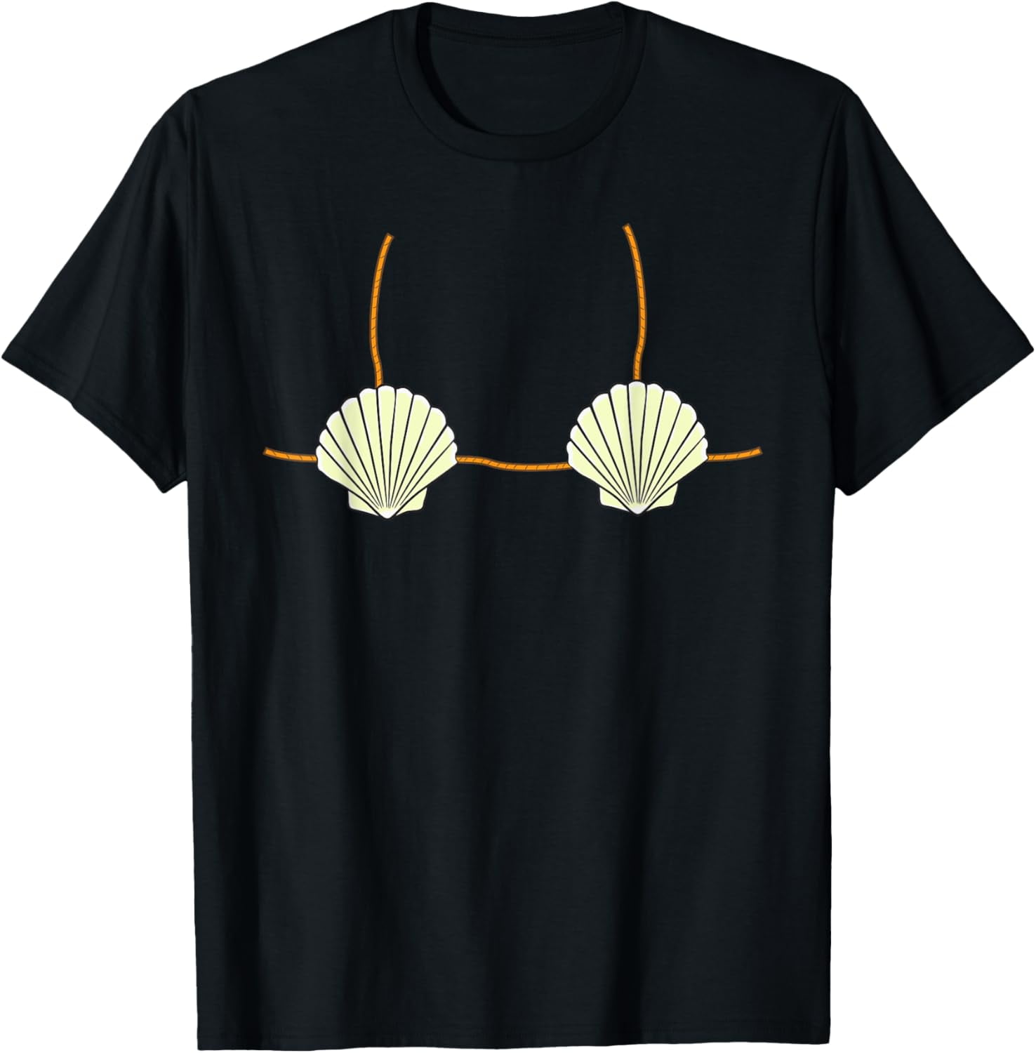 100% Cotton Mermaid Sea Shell Bikini Top Funny T-Shirt - Walmart.com