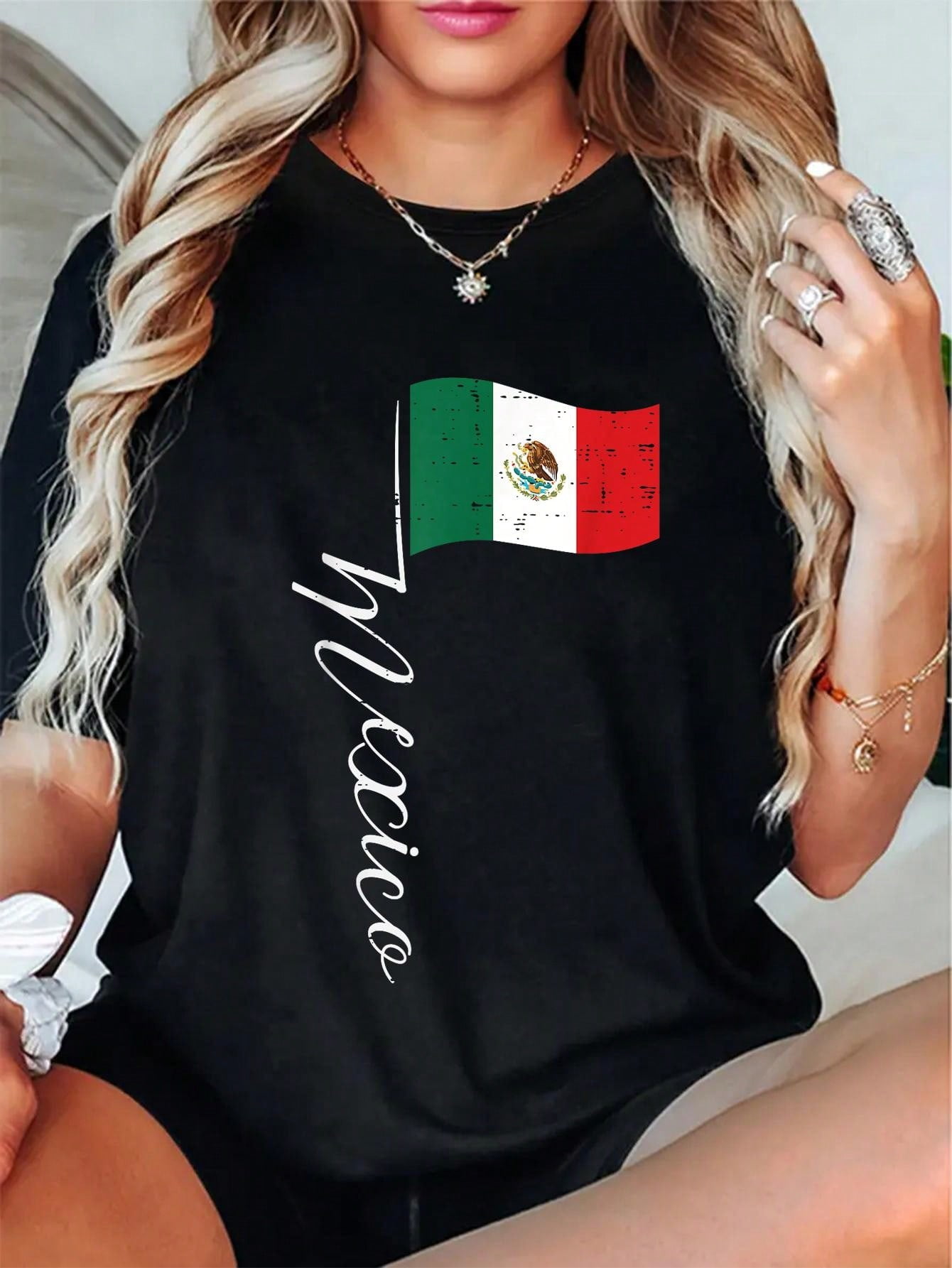 100% Cotton Mexican Independence Day Mexico Flag Vintage Women Men T-Shirt - Walmart.com