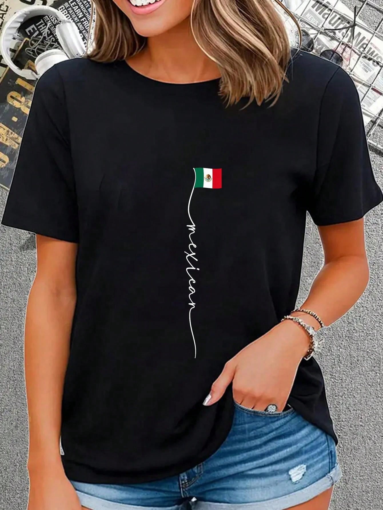 100% Cotton Mexico Signature Mexican Flag T-Shirt - Walmart.com