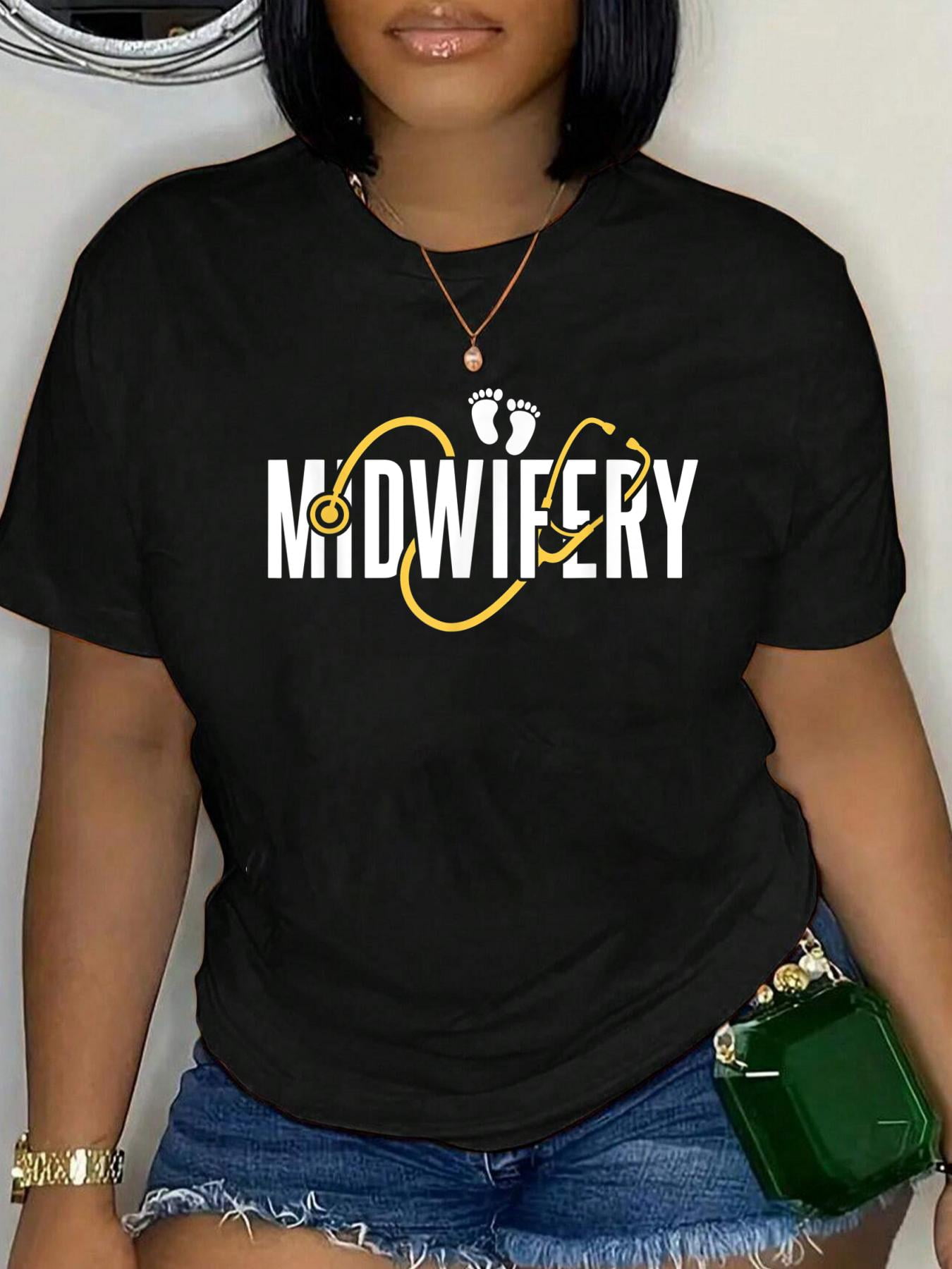 100% Cotton Midwifery Midwifes Midwife Sayings Job T-Shirt Women's Men ...