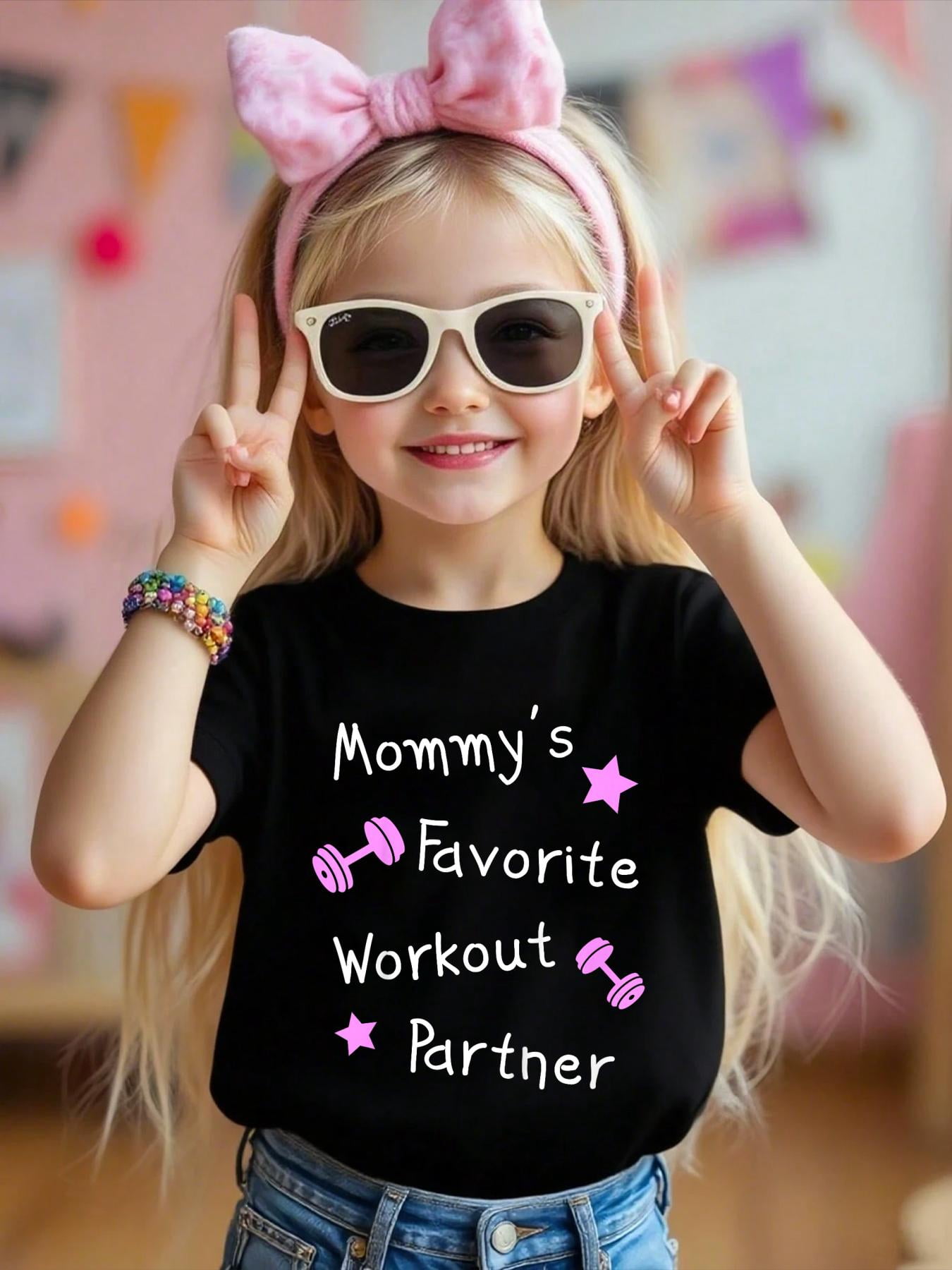 100% Cotton Mommy's Favorite Workout Partner – Kids Cute Fitness (Girls ...